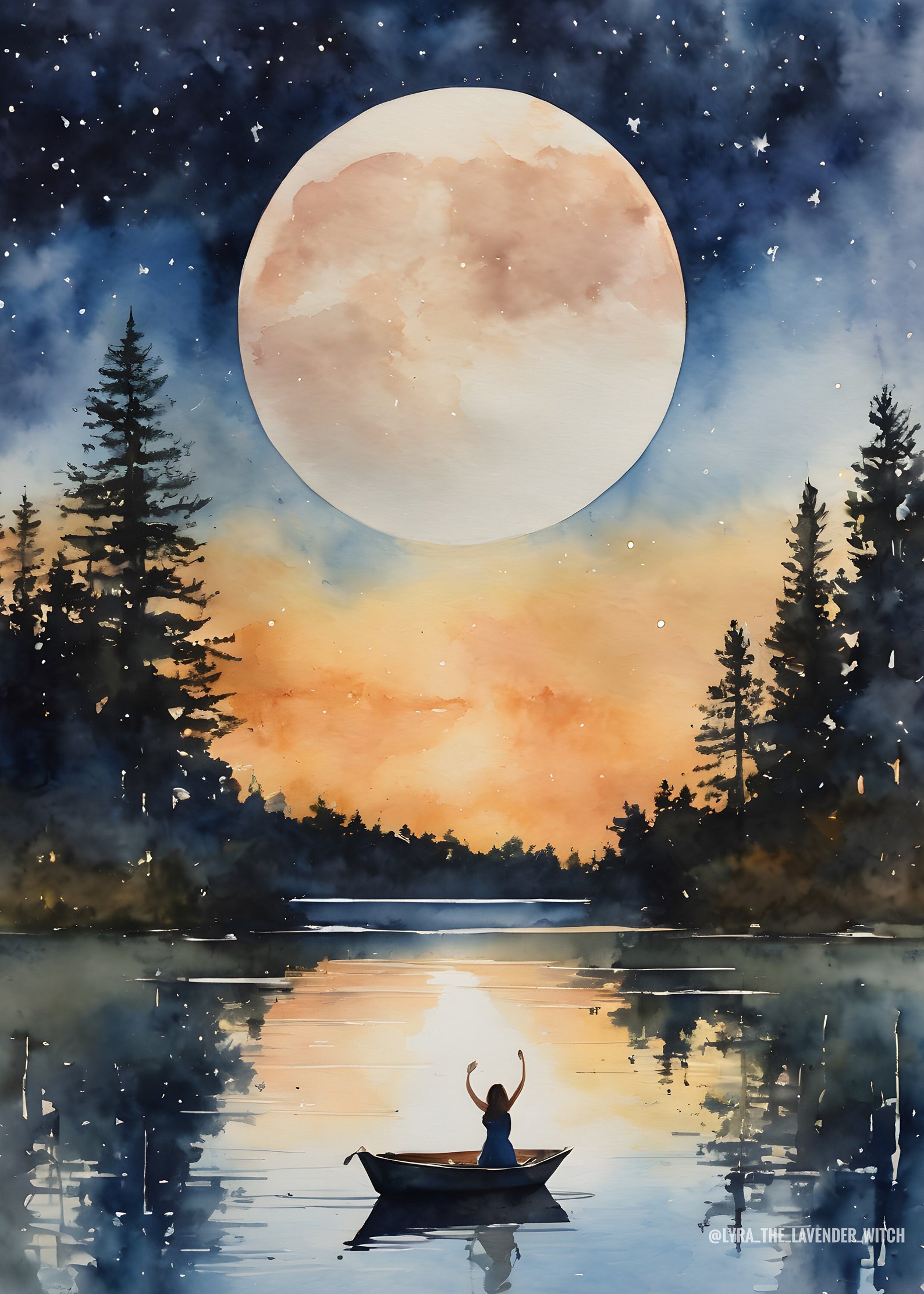 I LOVE THE MOON (and the Moon Loves Me) ~ 7x5" Altar Print (download ...