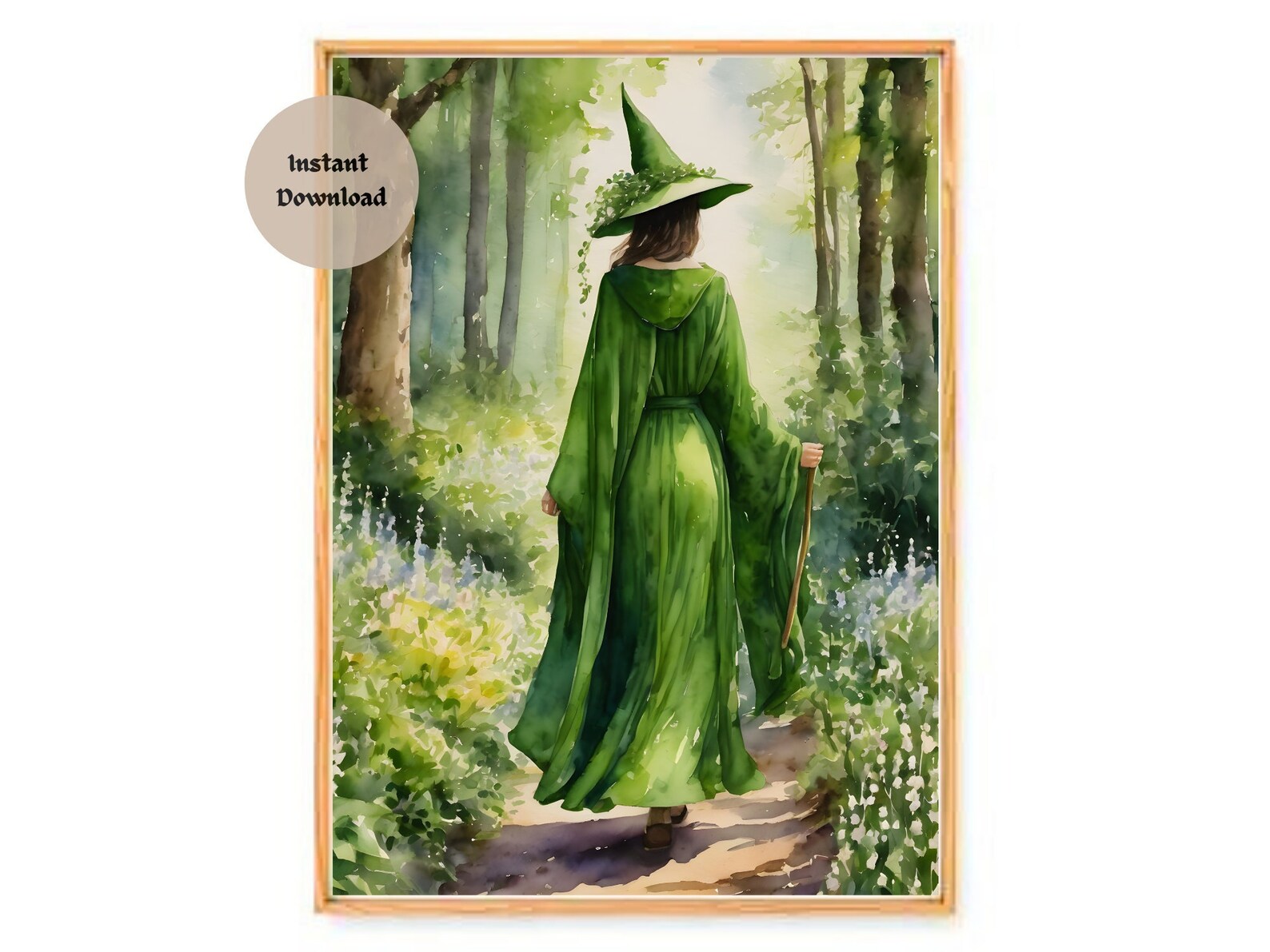Ivy Green Witch in SPRING Forest ~ HD Altar Print (download Only ...