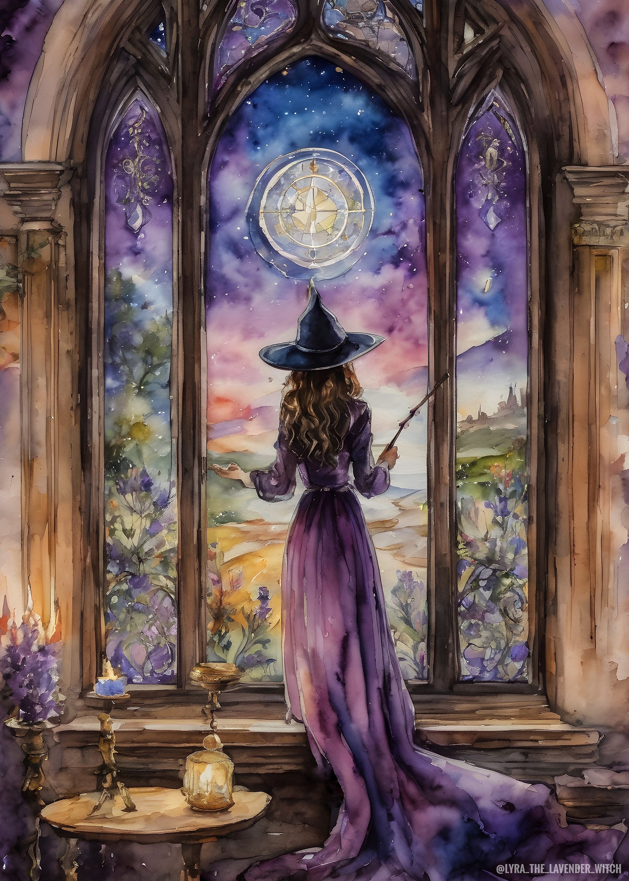 LAVENDER WITCH Casting a Spell ~ HD Altar Print (download Only ...