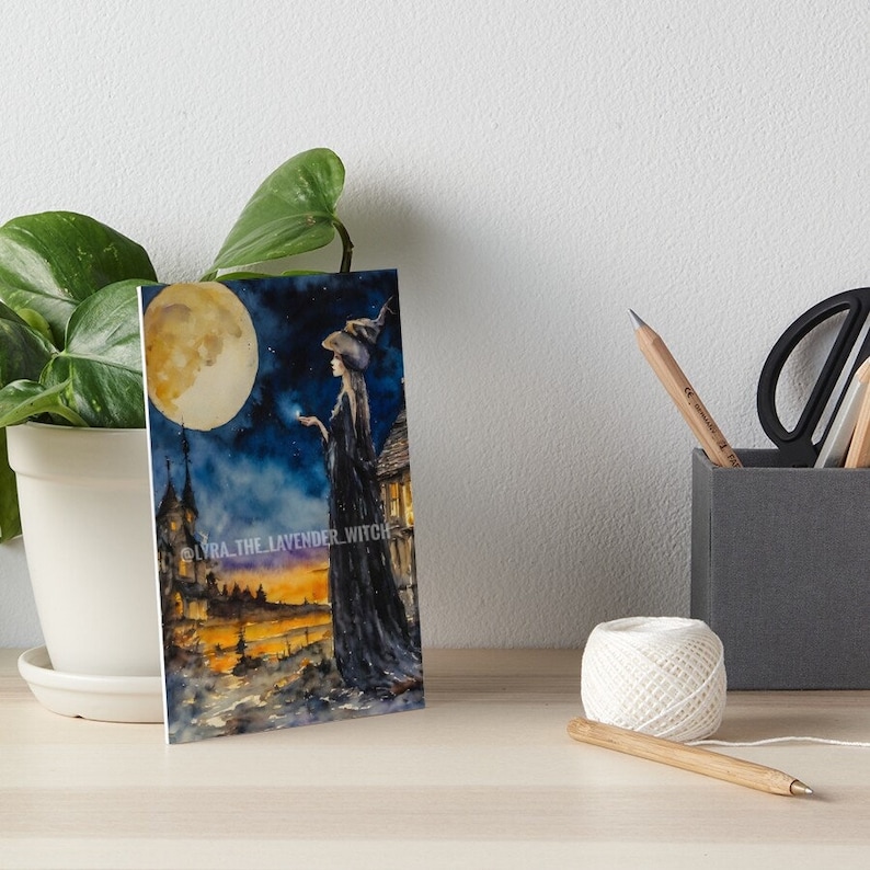 WITCH WISHING SPELL at Full Moon 7x5 Altar Print - Etsy