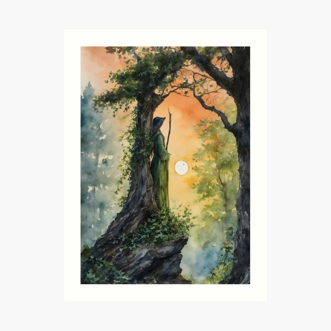 THE WATCHER 7x5 Altar Print download Only Witchy Watercolour Art ...