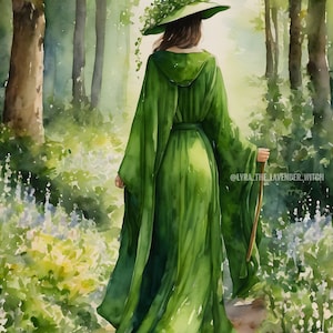 Ivy Green Witch in SPRING Forest ~ HD Altar Print (download Only ...