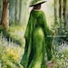 Ivy Green Witch in SPRING Forest ~ HD Altar Print (download Only) ~ Printable Witchy Watercolour ...