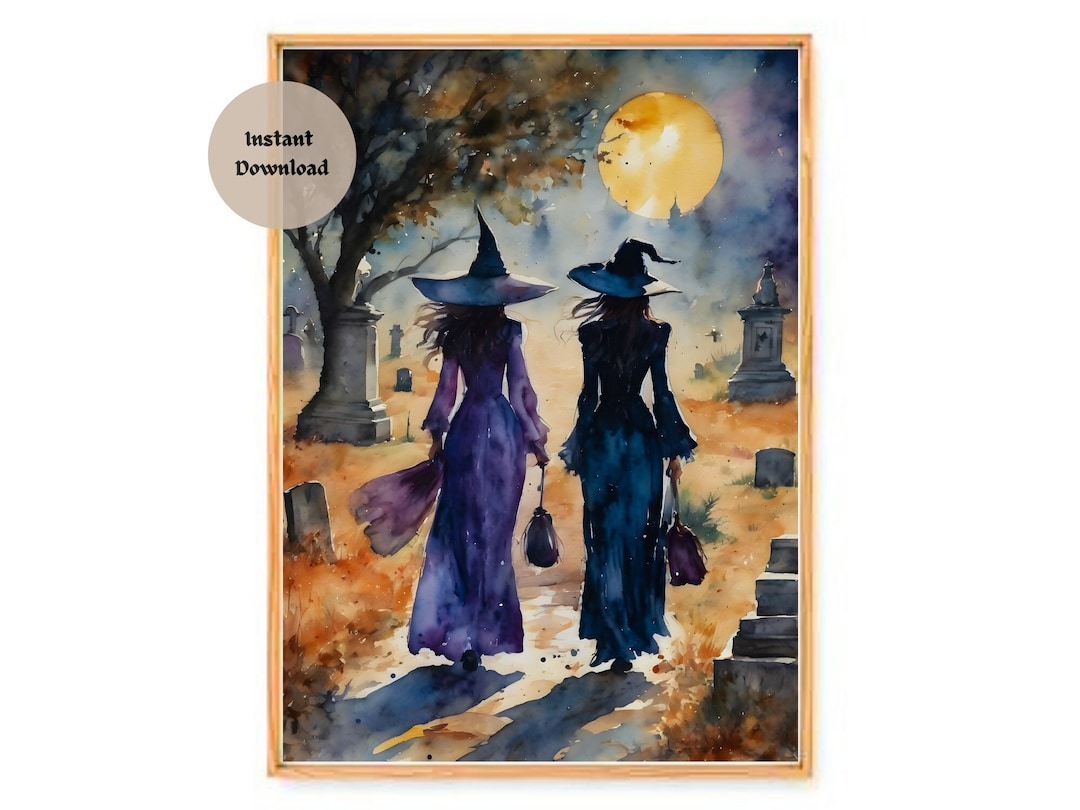 BEST WITCHES on Their Favourite Stroll ~ Through a Cemetery ~ 7x5 ...