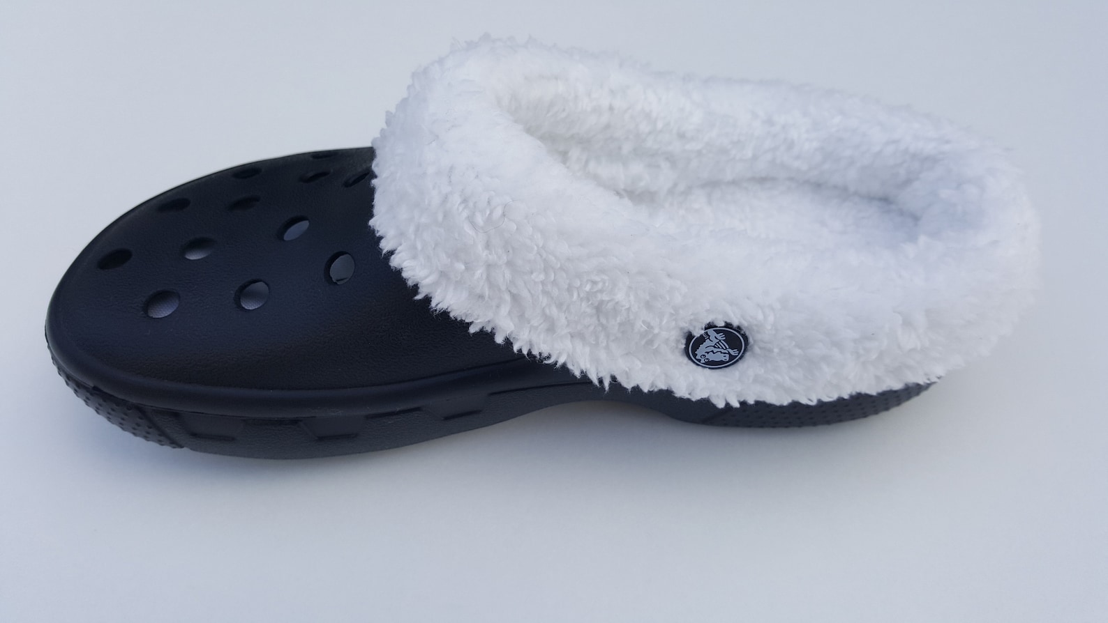 Insoles for Crocs Clogs Replacement White Black Fur Insert Lining Shoe ...