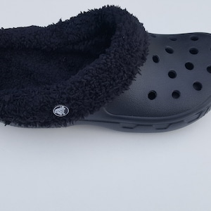 Insoles for Crocs Clogs Replacement White Black Fur Insert Lining Shoe ...
