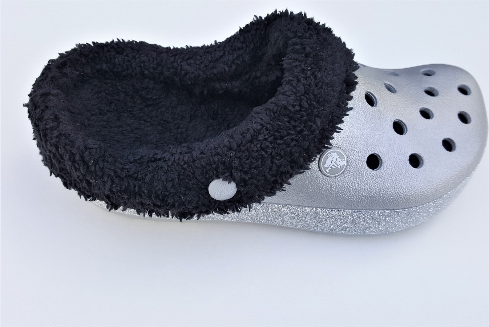 Insoles for Crocs Clogs Replacement White Black Fur Insert Lining Shoe ...