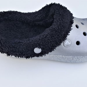 Insoles for Crocs Clogs Replacement White Black Fur Insert Lining Shoe ...