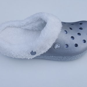 Insoles for Crocs Clogs Replacement White Black Fur Insert Lining Shoe ...