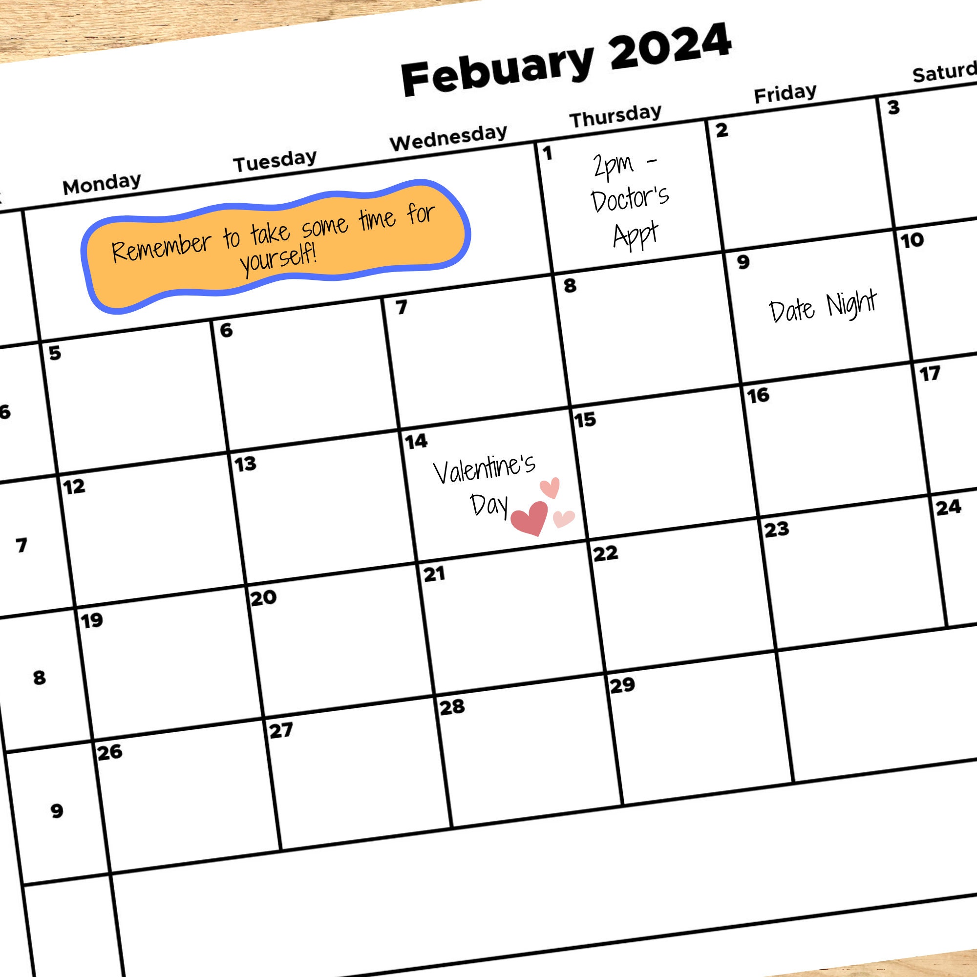 Simple 2024 A4 Size Printable Calendar With Week Numbers - Etsy