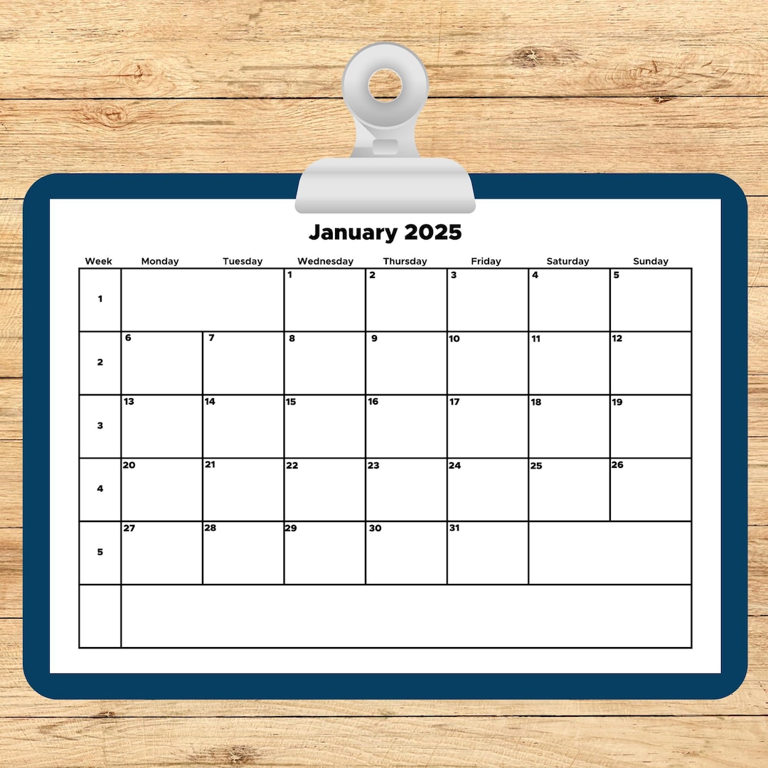 2025 Printable One Month per Page Calendar – Minimalist Design ...