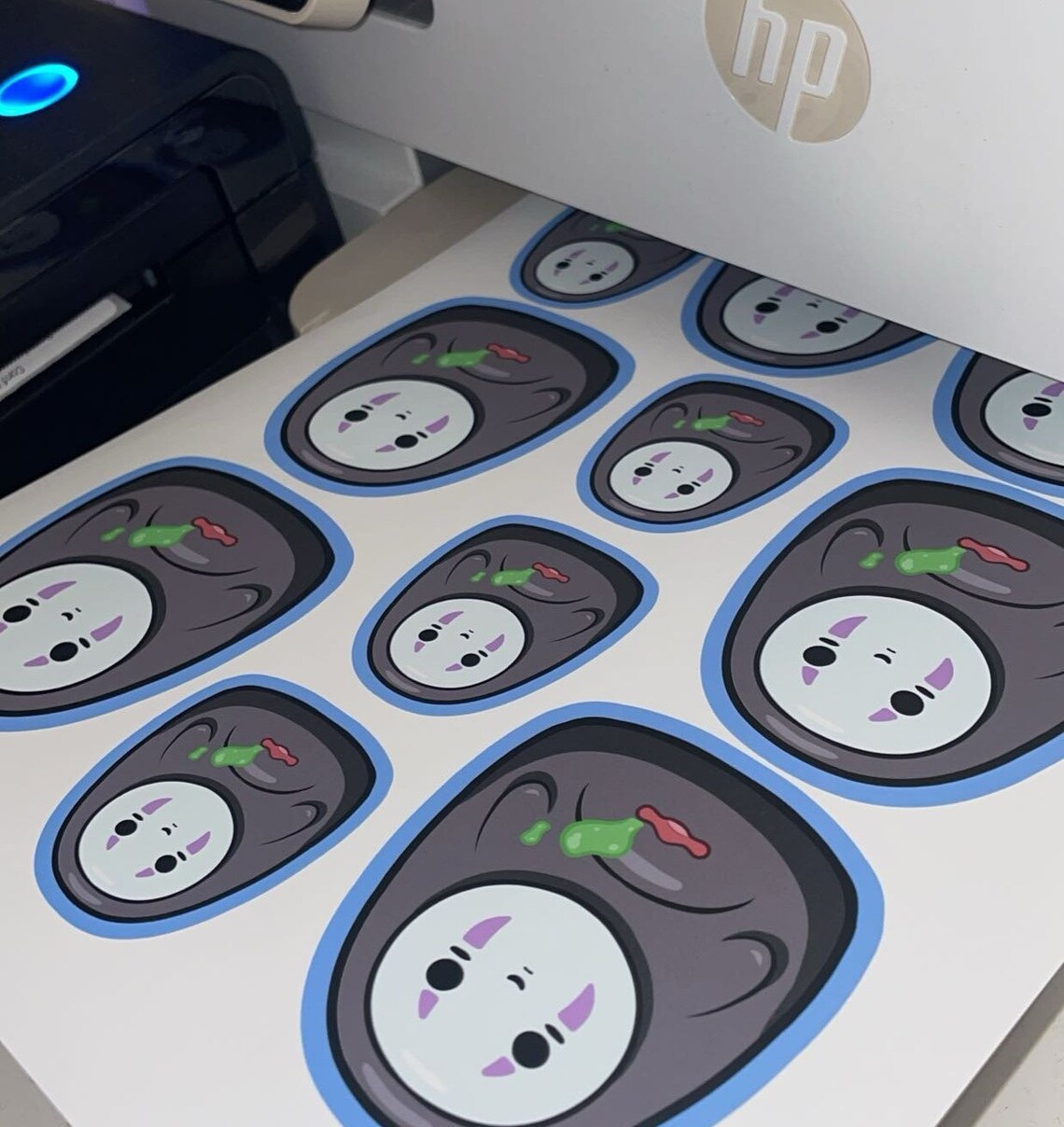 Cute Chubby Chibi Studio Ghibli No Face Burping Sticker | Weatherproof ...