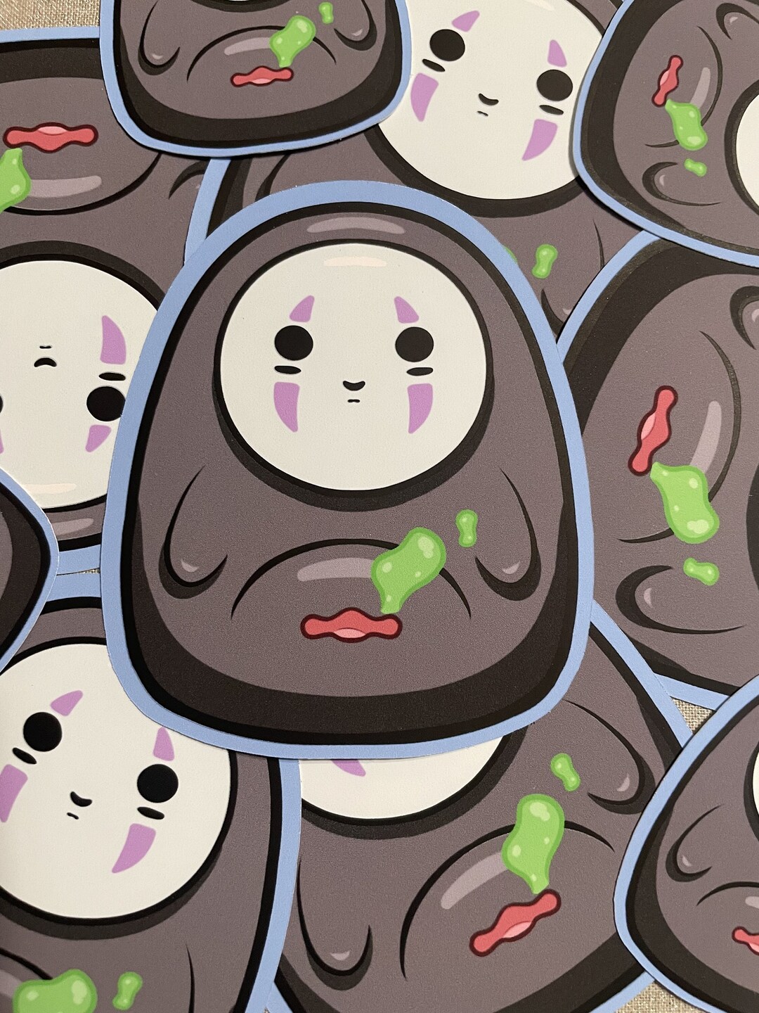 Cute Chubby Chibi Studio Ghibli No Face Burping Sticker Weatherproof ...