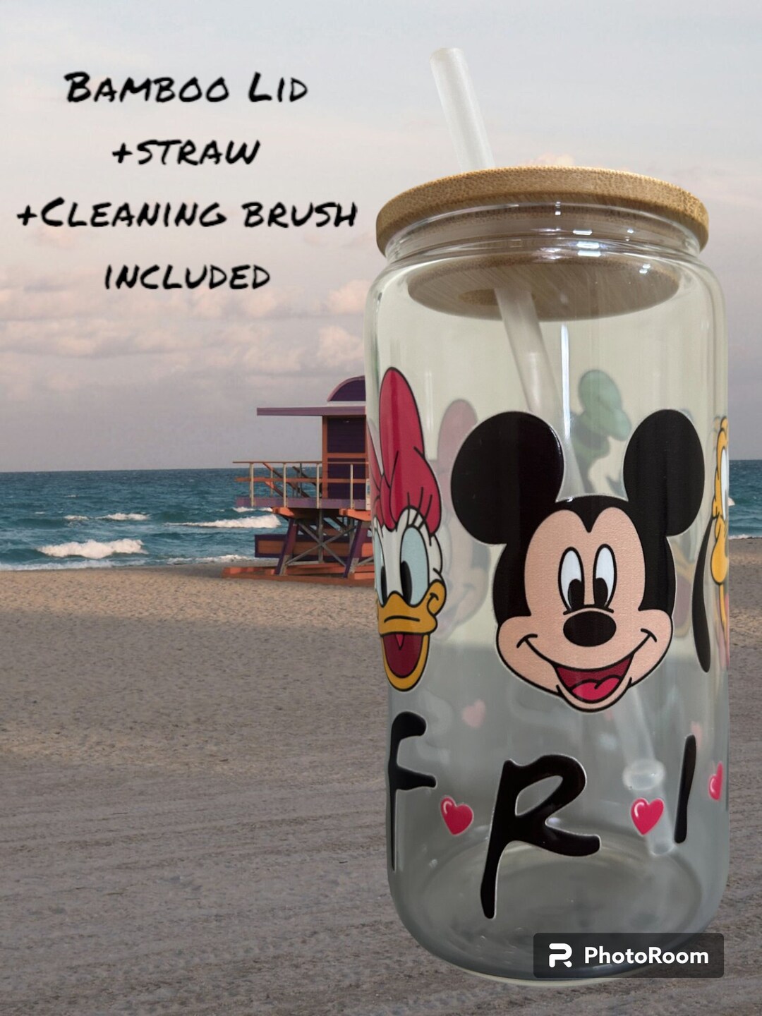 Cartoon Character FRIENDS Iced Coffee Cup, 16oz Glass Can, Cold Drink ...