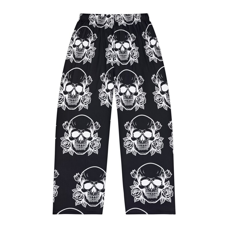 Skulls Print Pajama Pants, Men's Loungewear, Relaxing Workwear, Men's ...