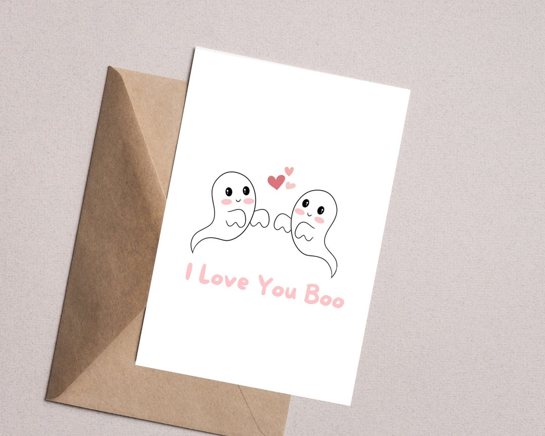 I Love You Boo, Printable Card, Instant Download, Anniversary Card ...