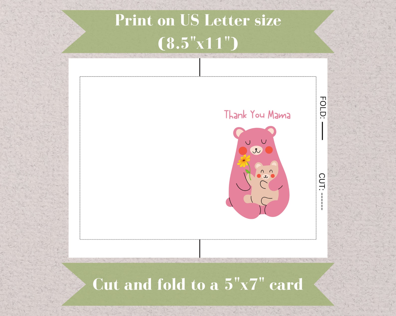 Thank You Mama Printable Greeting Card for Mother's Day, Instant ...