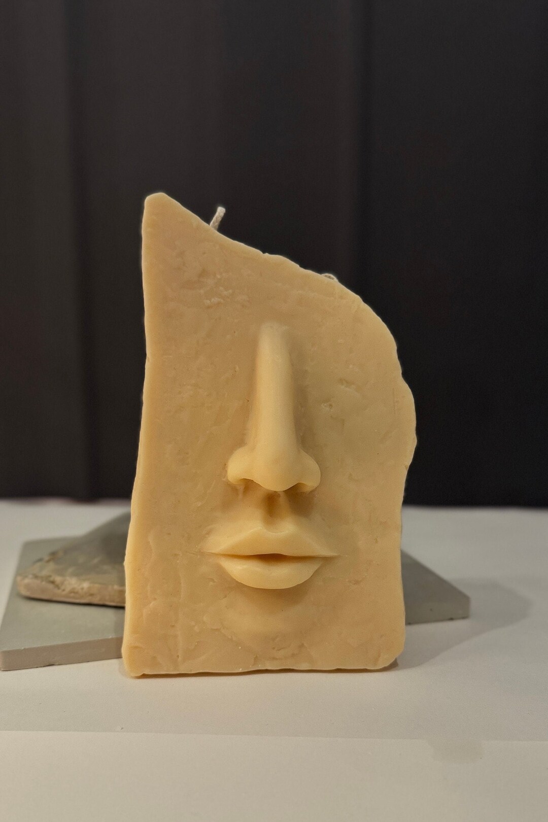 Stone Face Candle| Custom Color & Scent| Sculpture Candle| Natural Soy ...