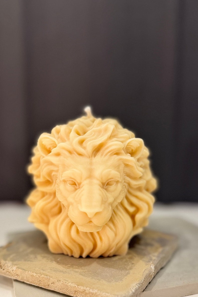 Lion Candle | Custom Color & Scent | Sculpture Candle | Natural Soy Wax ...