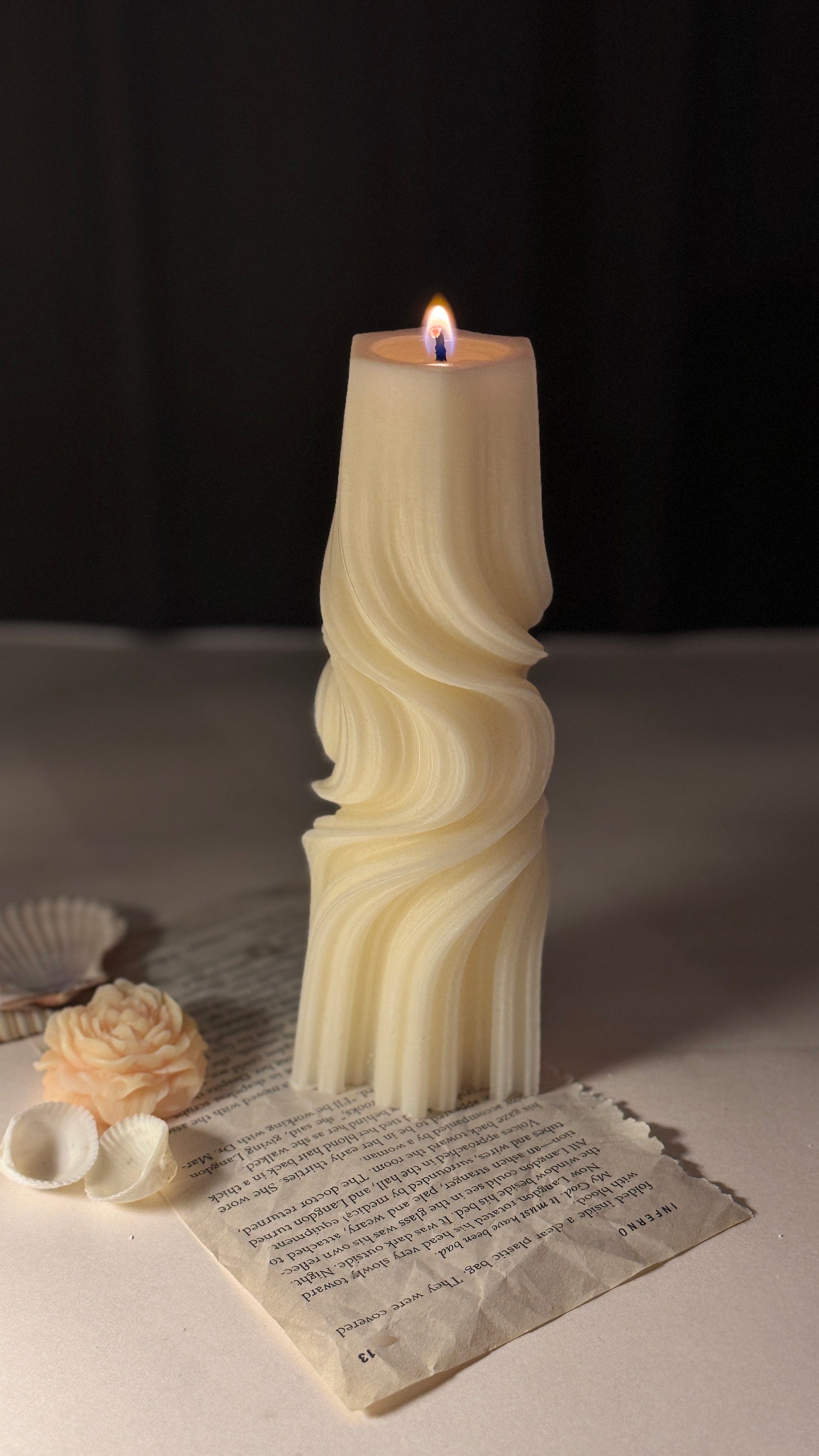 Wavy Pillar Swirl Candle Small| Custom Color & Scent|shaped Candle ...