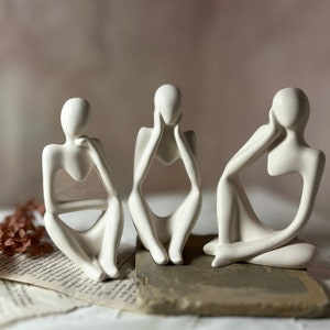 Thinker Figures Custom Colour Handmade Jesmonite Figure Library Design ...