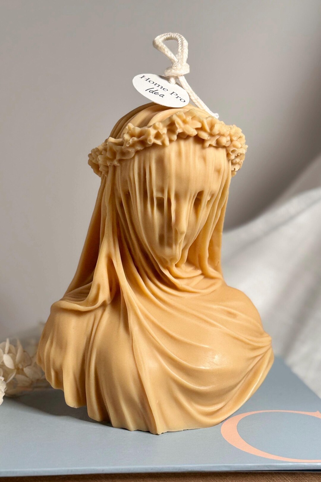 Veiled Lady Candle, Natural Soy Wax Sculpture, Custom Scent - Etsy