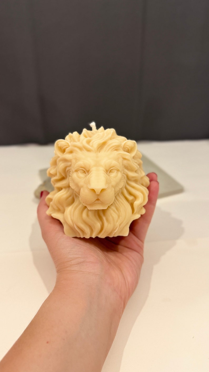 Lion Candle | Custom Color & Scent | Sculpture Candle | Natural Soy Wax ...