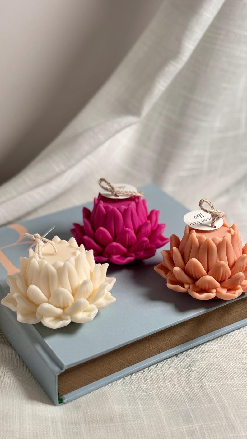 Lotus Flower Sculptural Candle | Zen Yogi Meditation Decor | Custom ...