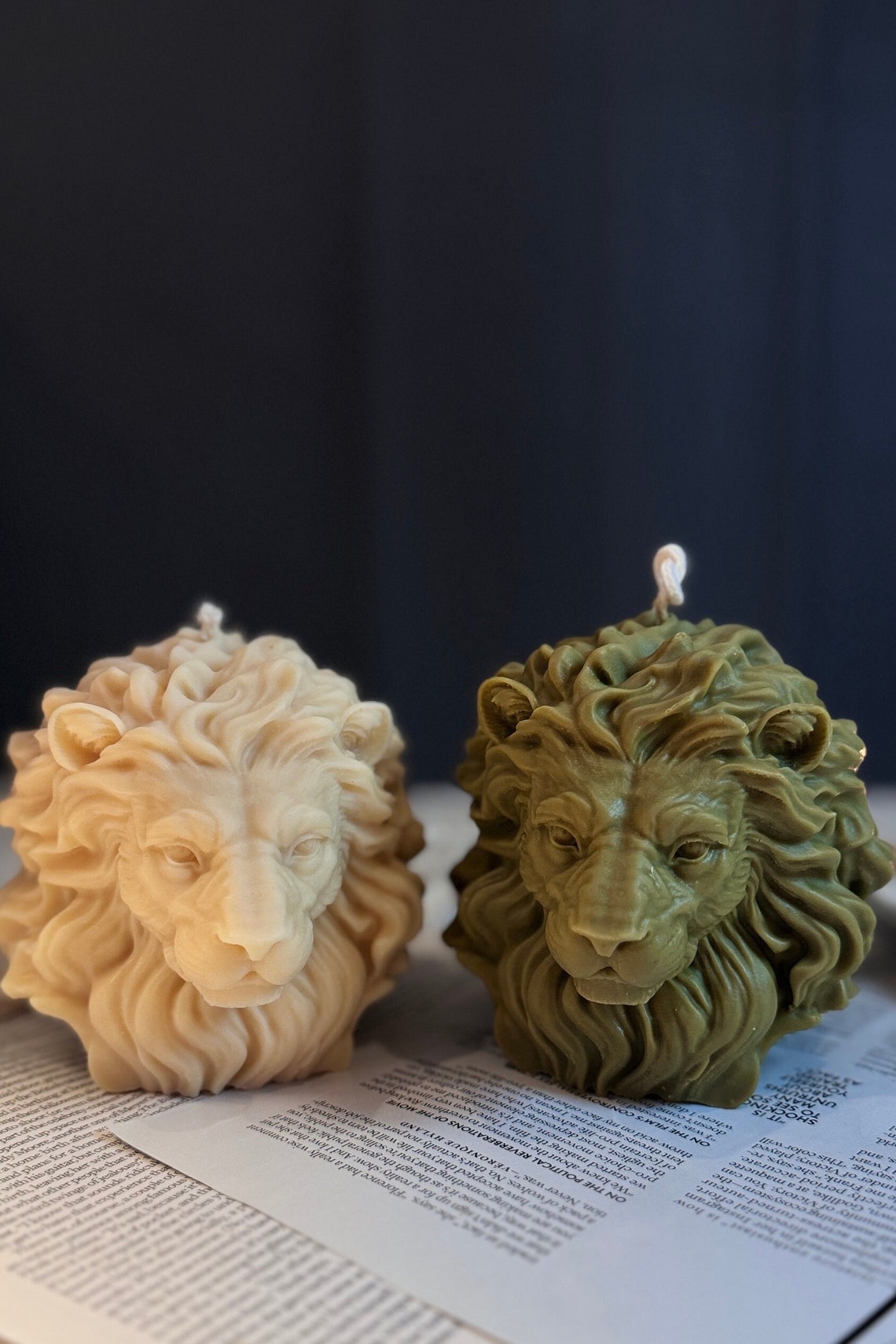 Lion Candle | Custom Color & Scent | Sculpture Candle | Natural Soy Wax ...
