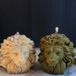 Lion Candle | Custom Color & Scent | Sculpture Candle | Natural Soy Wax ...