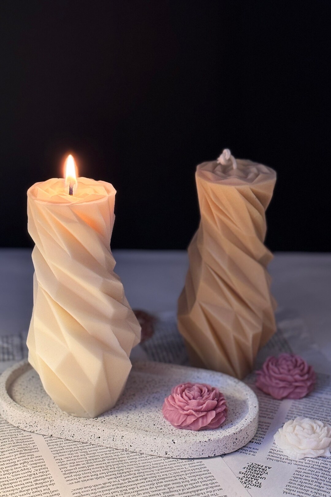Diamond Pillar Candle| Sculpture Pillar Candle| Shaped Handmade Candle ...