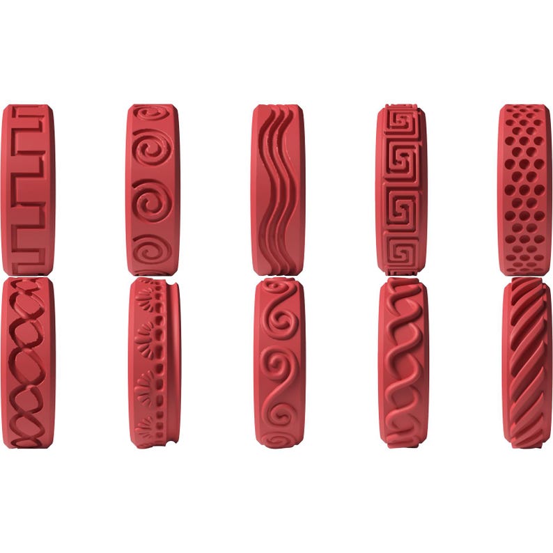 Abstract 10 Pattern Stamp Wheels Set #1 | 3D Printed Craft Tool ...