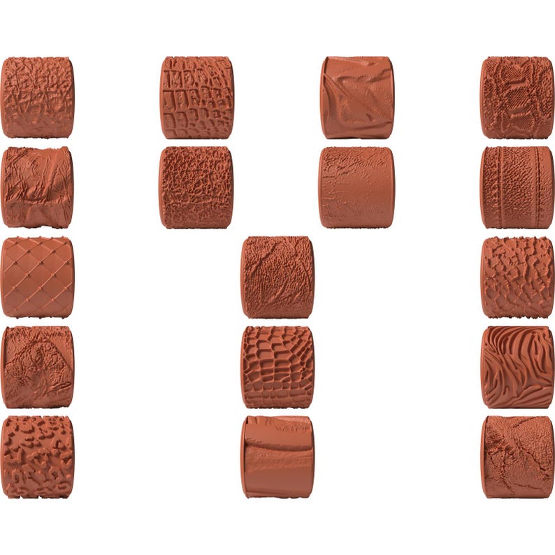 Leather 17 Middle Texture Rollers Set #1 | 3D Printed Craft Tool ...
