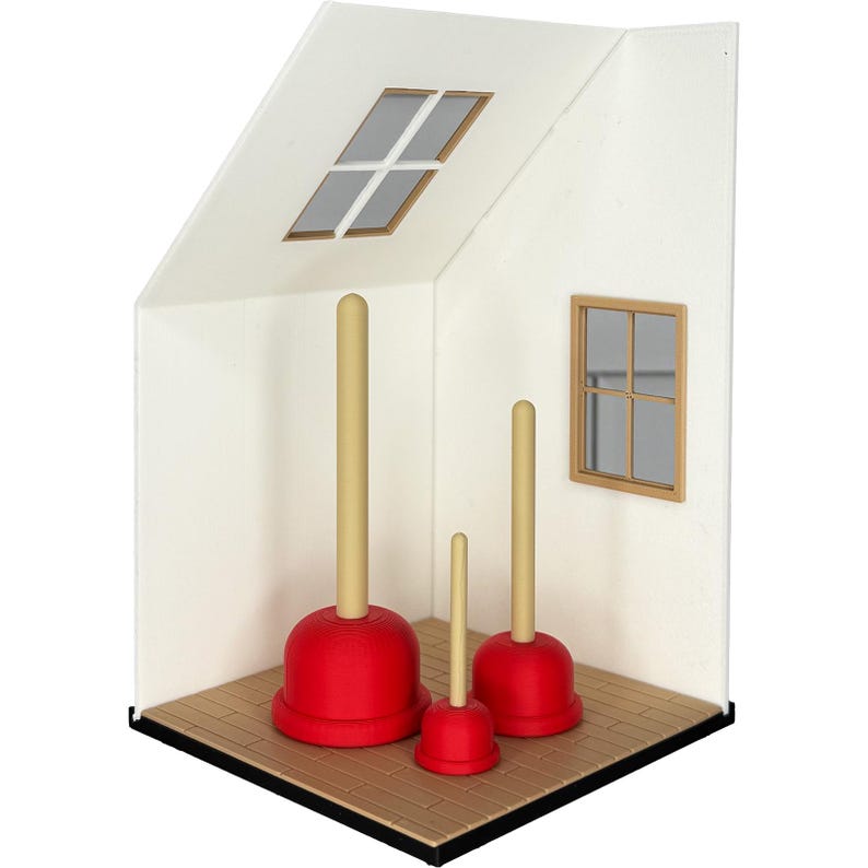 Miniature Plunger Dollhouse Accessory | 3D Printed Mini Toilet Plunger ...
