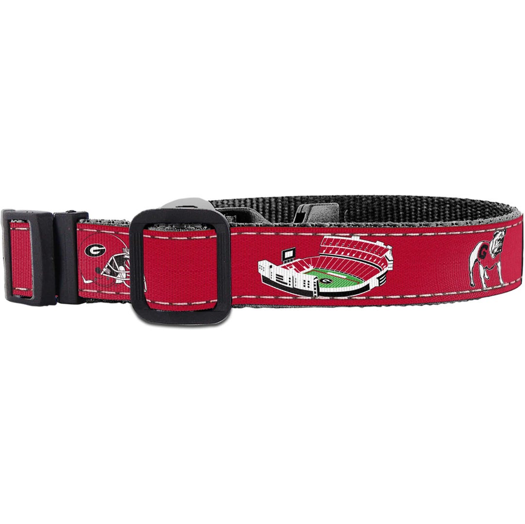Georgia Bulldogs Collegiate Woven Ribbon Dog Collar. Adjustable Nylon ...