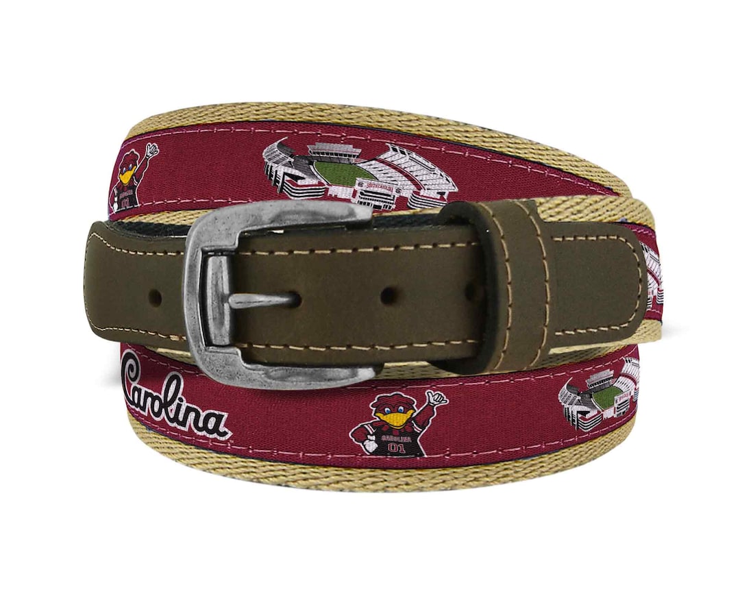 USC Gamecocks Men's Collegiate Stadium Collection Woven Ribbon Belt ...