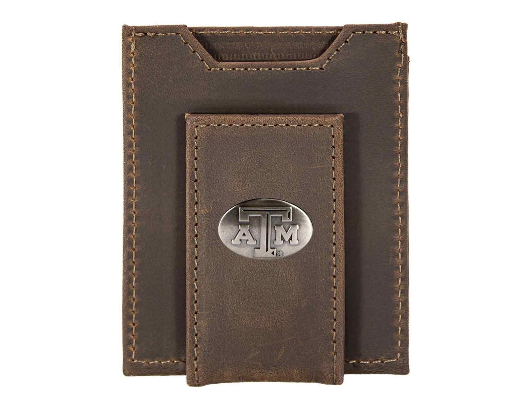 Texas A&M Aggies Men's Collegiate Magnetic Front Pocket Leather Wallet ...
