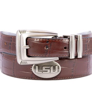 LSU Tigers Men's Collegiate Leather Belt. LSU Gift. Tigers Merch ...