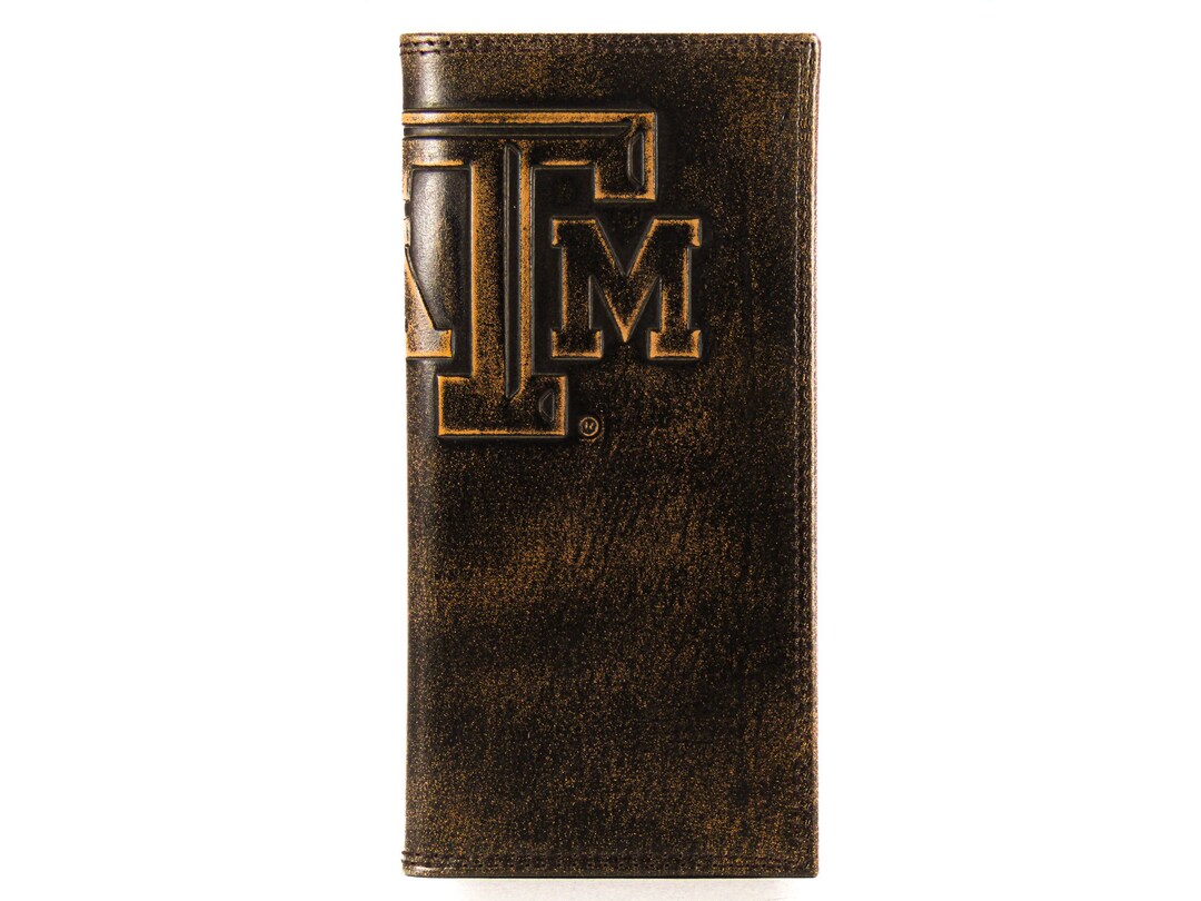 Texas A&M Aggies Men's Collegiate Secretary Leather Wallet. Brown ...