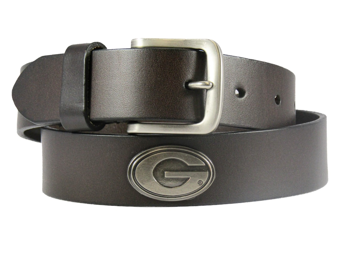 Georgia Bulldogs Men's Collegiate Leather Belt - Casual Belt in Brown ...