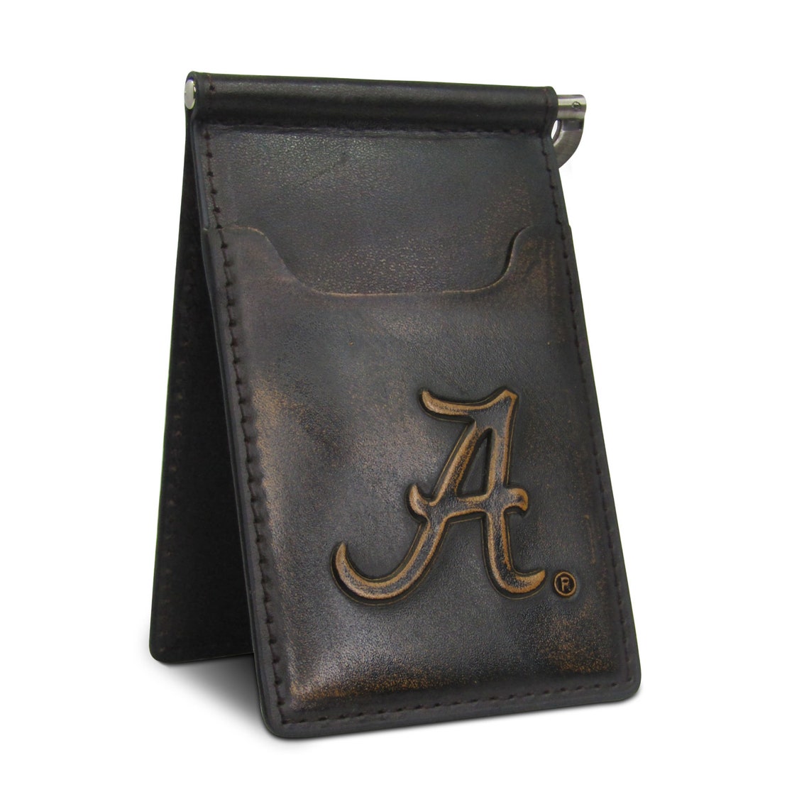 Alabama Crimson Tide Men's Collegiate Front Pocket Clip Leather Wallet ...