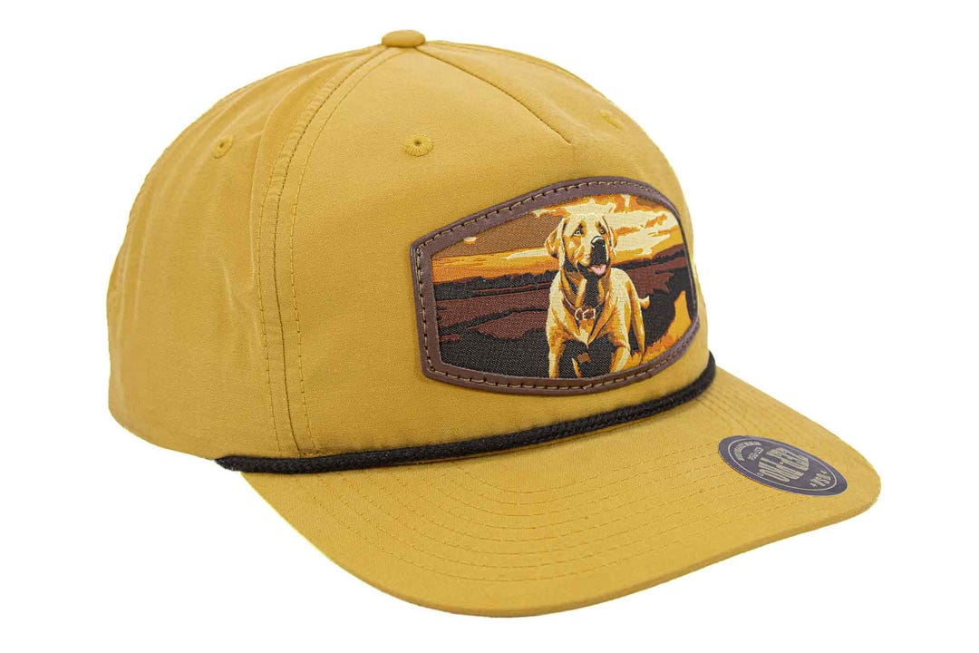 Lab Woven Patch Rope Hat. 5-panel Modern Flat Bill Cap. Richardson Golf ...
