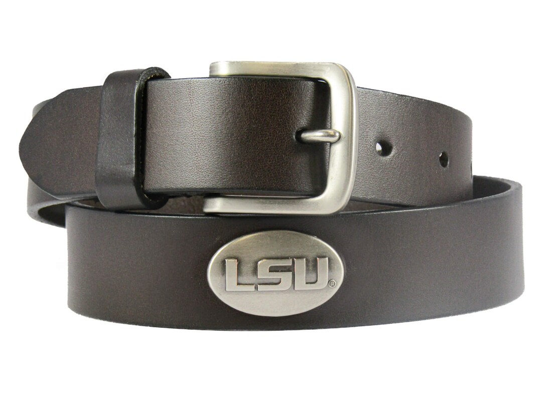 LSU Tigers Men's Collegiate Leather Belt - Casual Belt in Brown, Gray ...