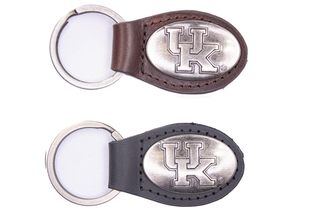 Kentucky Wildcats Oval Leather Key Fob. Sturdy Split Ring and Durable ...