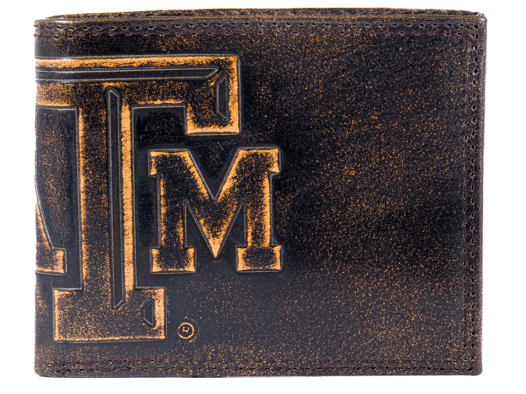 Texas A&M Aggies Men's Collegiate Bifold Leather Wallet. Brown ...