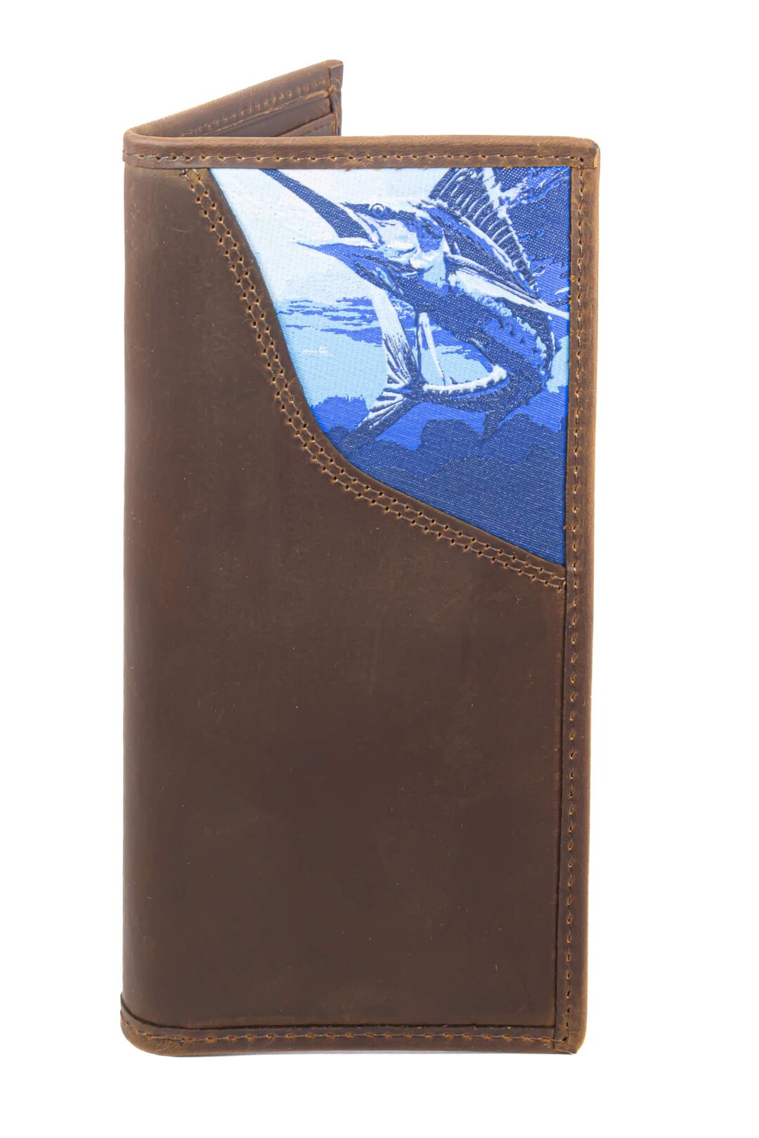 Marlin Men's Secretary Tall Woven Patch Leather Wallet. - Etsy