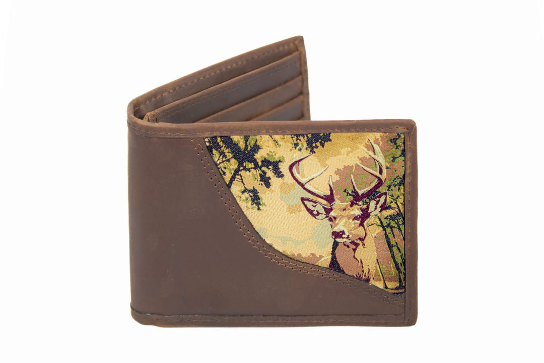 Buck Men's Bifold Woven Patch Leather Wallet. - Etsy