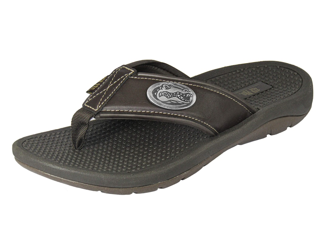 Florida Gators Men's Collegiate Flip Flop Sandal. Brown Straps With ...