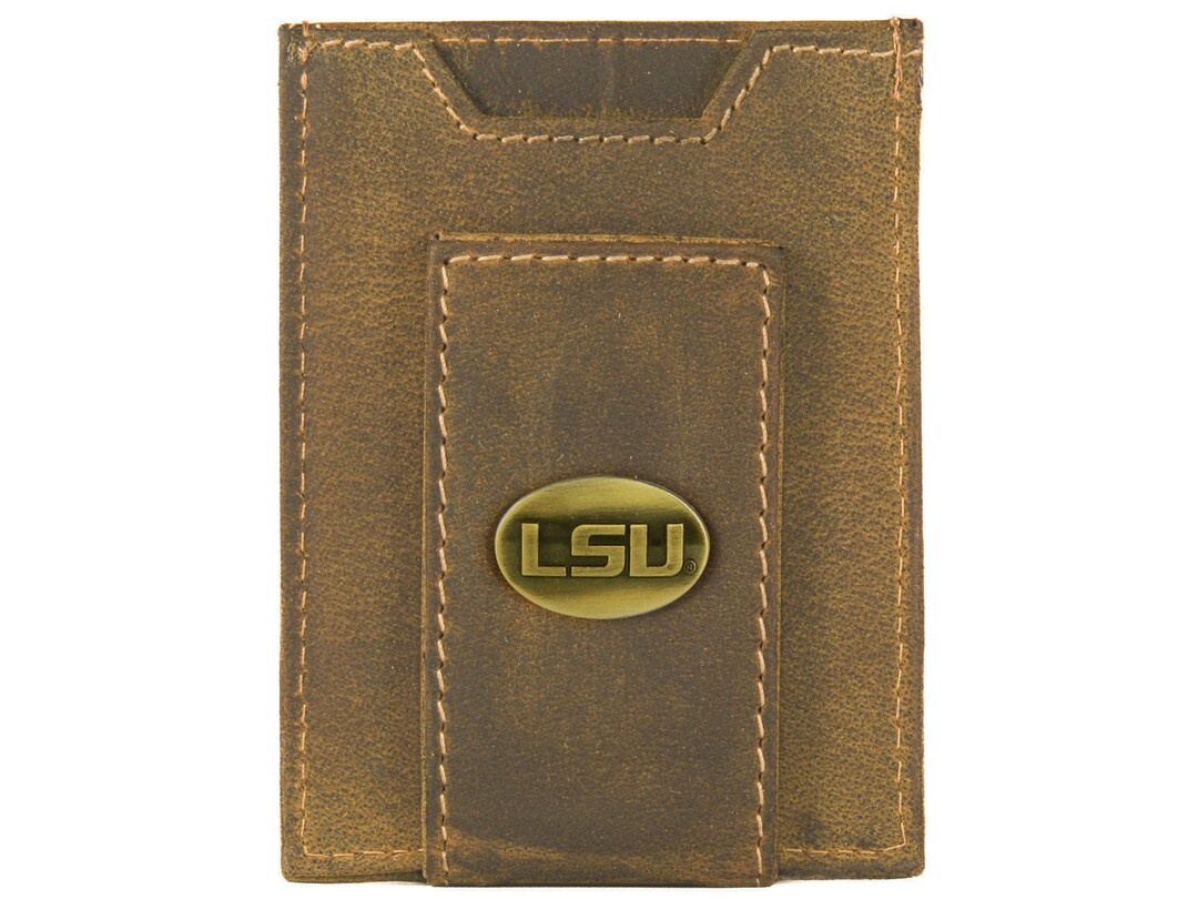 LSU Tigers Men's Collegiate Magnetic Front Pocket Leather Wallet ...