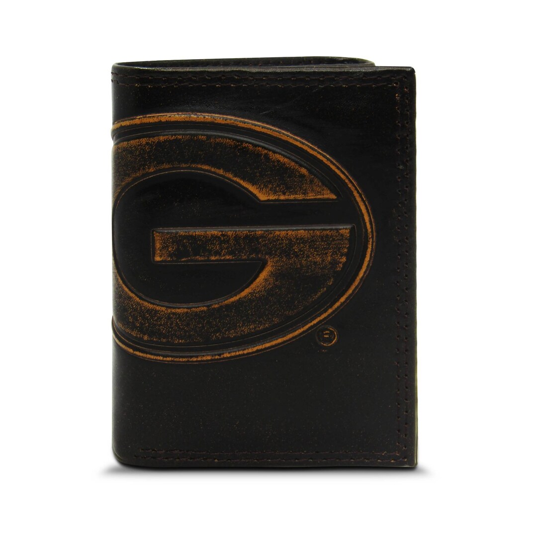 Georgia Bulldogs Men's Collegiate Trifold Leather Wallet. Brown ...